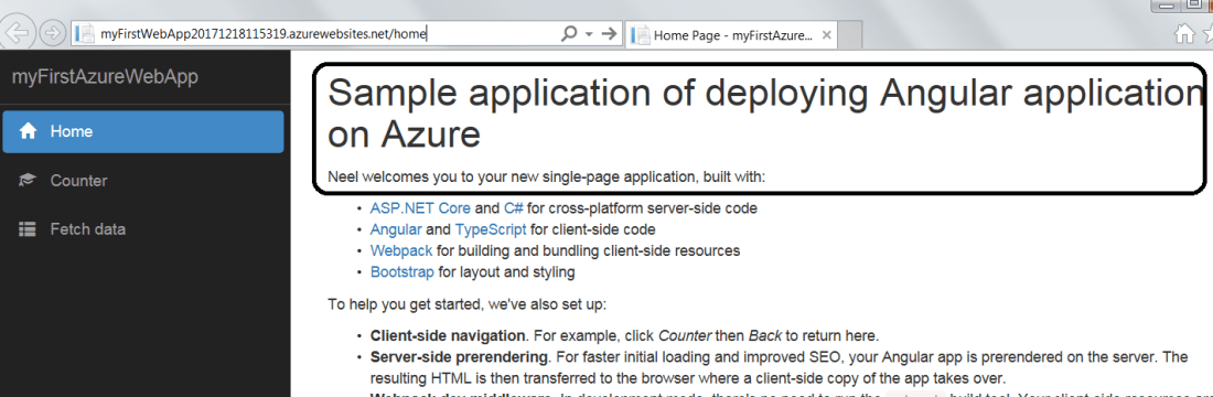 Build Angular App with .Net Core 2.0 Template(VS 2017) + deploy on Azure: Step by step guide ...