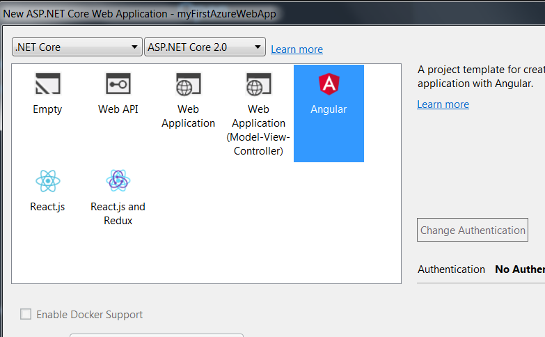 Build Angular App with .Net Core 2.0 Template(VS 2017) + deploy on ...